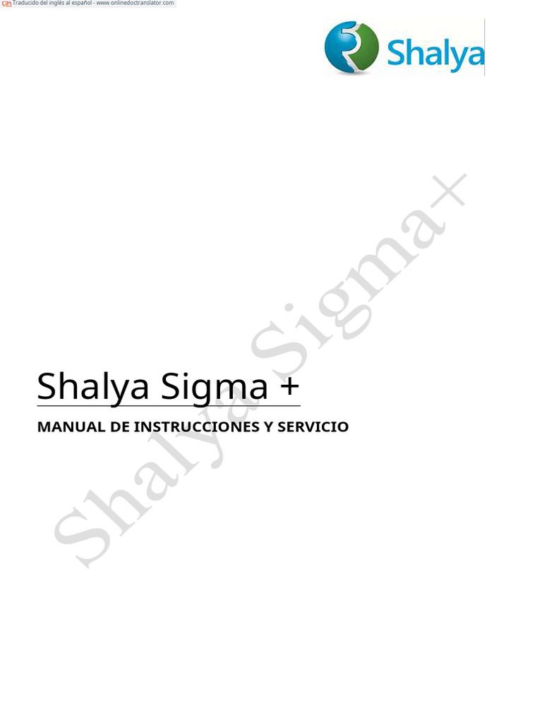 Manual de Instrucciones y Servicio Sigma+ 230V and 110V V.1.3.es | PDF ...