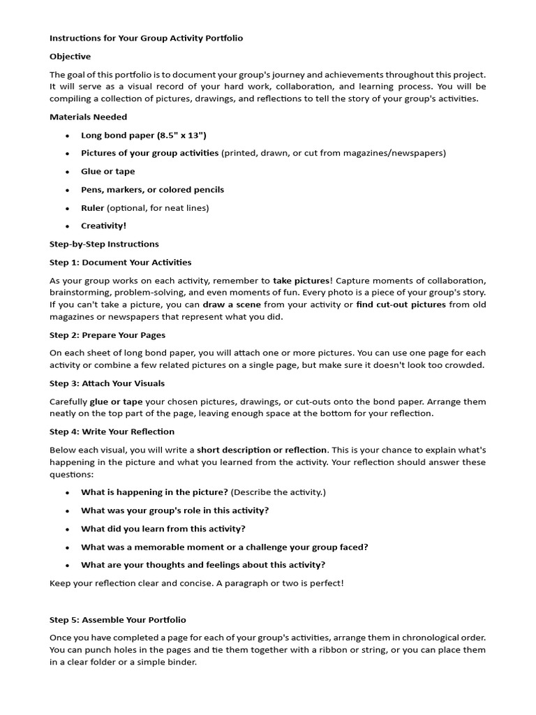 Group Activity Portfolio | PDF | Drawing