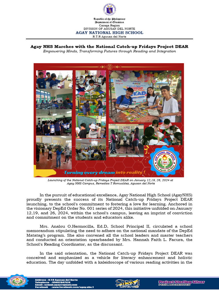 Accomplishment Report-Catch Up FRidays 2024 | PDF | Behavior ...