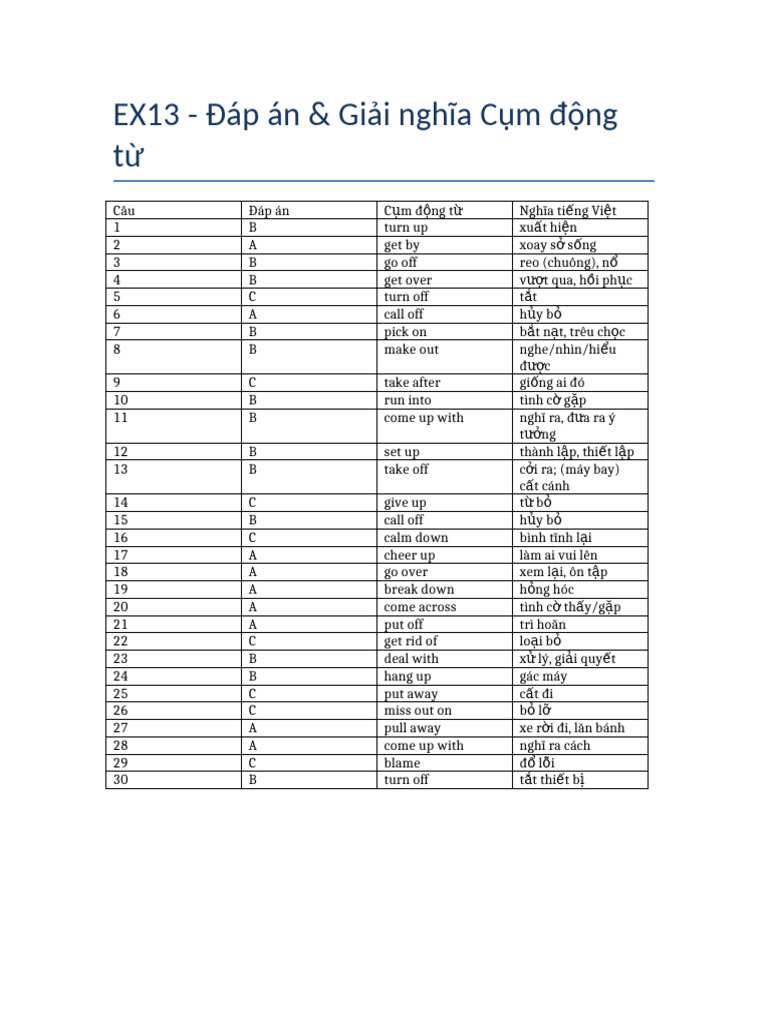 EX13 Dap An Giai Nghia | PDF