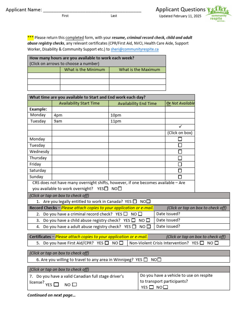 Applicant Pre-Screening Questions - Fillable Form | PDF | Pet | Animals ...