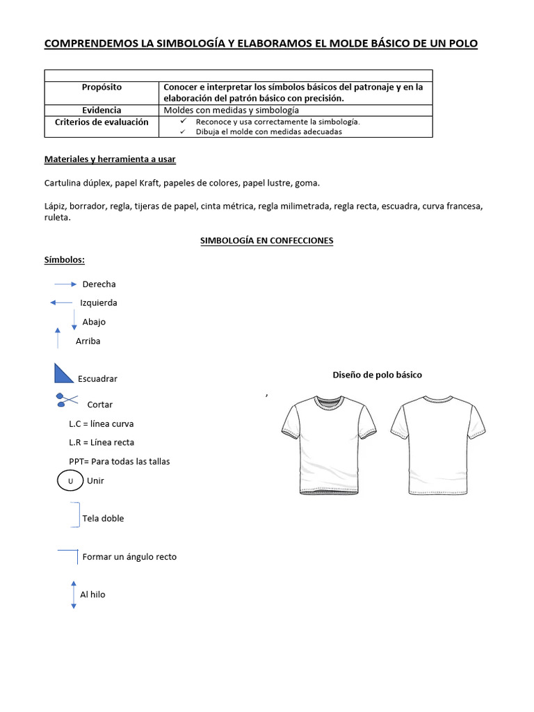Molde Básico de Polo y Simbología | PDF