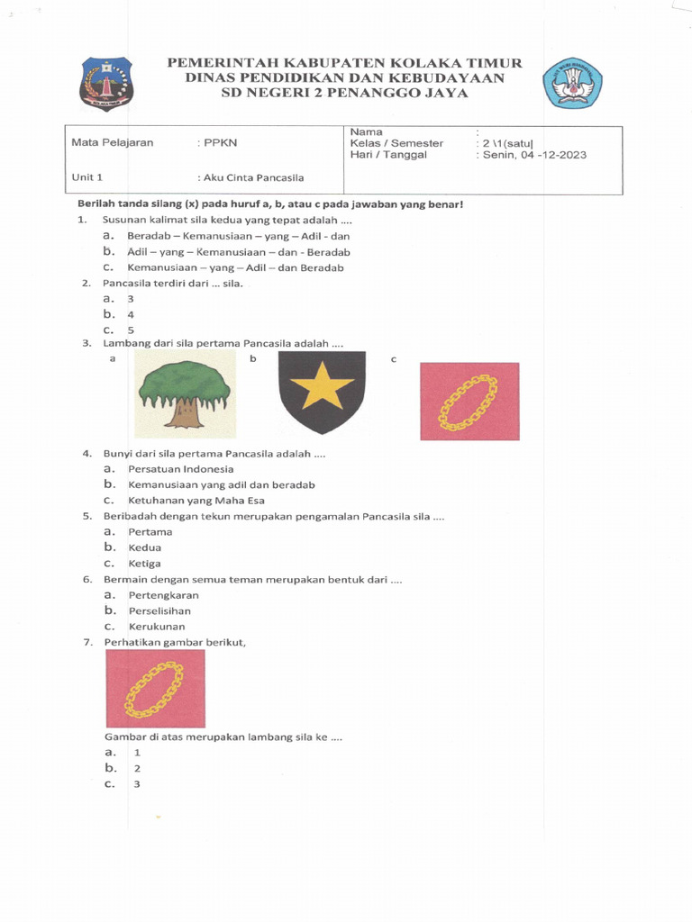 Soal Pas Ganjil PPKN | PDF