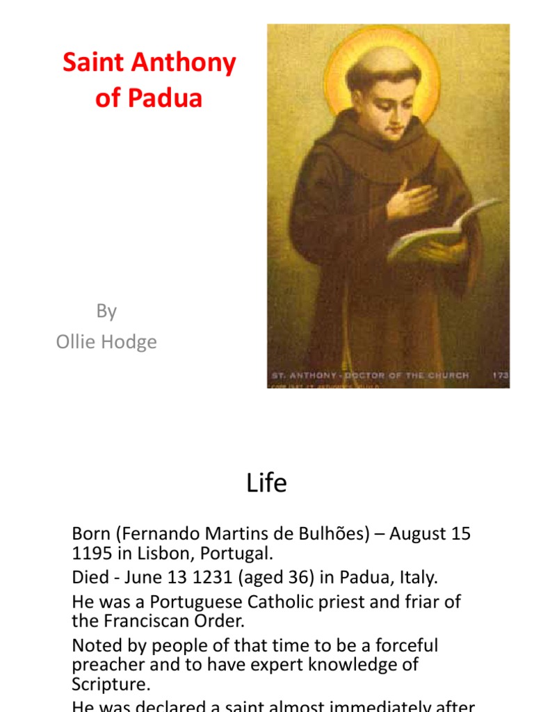 Biography of St. Anthony of Padua | PDF