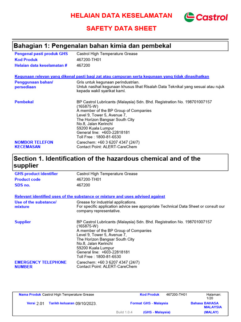 4 Grease SDS | PDF