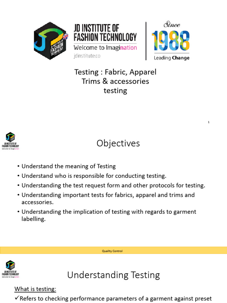 Fabric and Apparel Testing Guide | PDF | Textiles