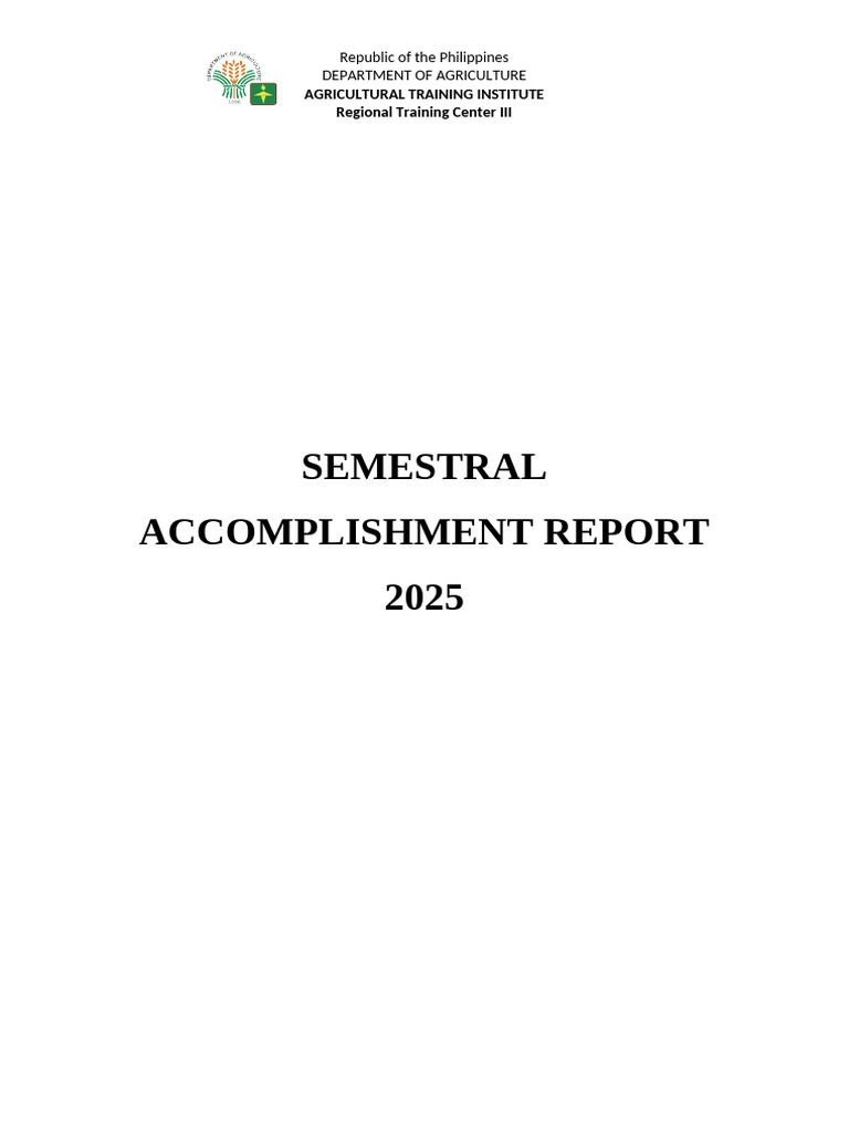 Front - SEMESTRAL ACCOMPLISHMENT REPORT 2025 | PDF