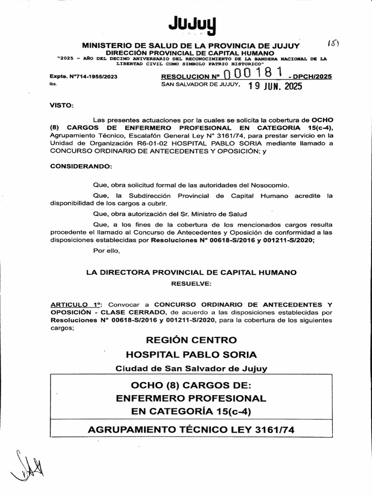 Res 181 DPCH 25 Enfermero Prof Hps | PDF
