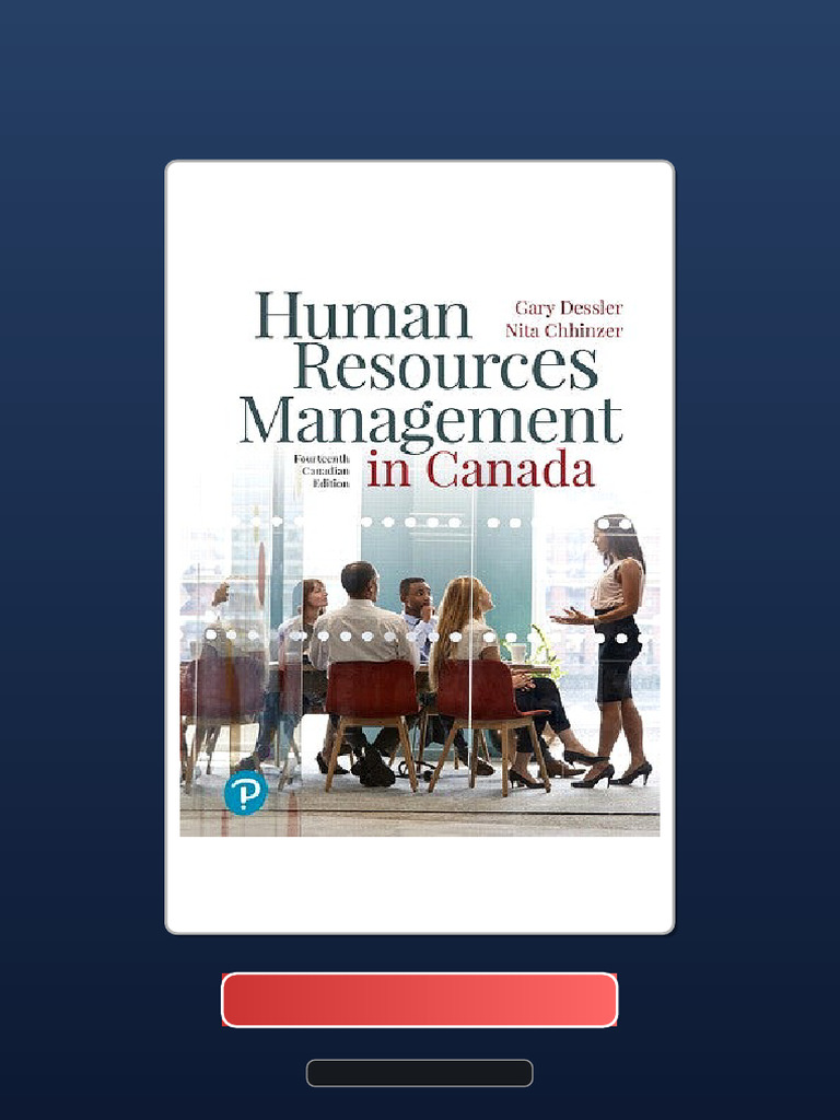 Human Resources Management in Canada 14th Canadian Edition Dessler ...