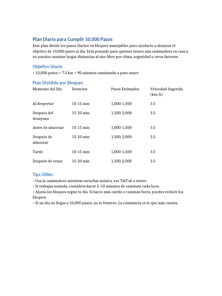Plan 10000 Pasos General | PDF