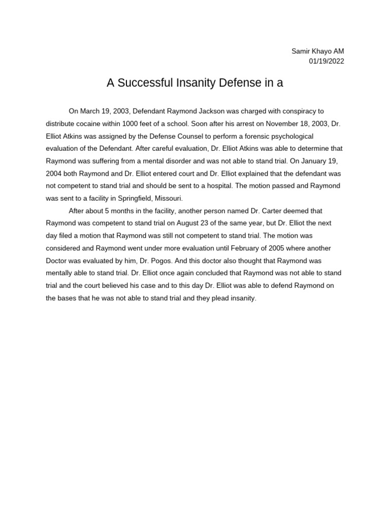 Insanity Case Forensics | PDF