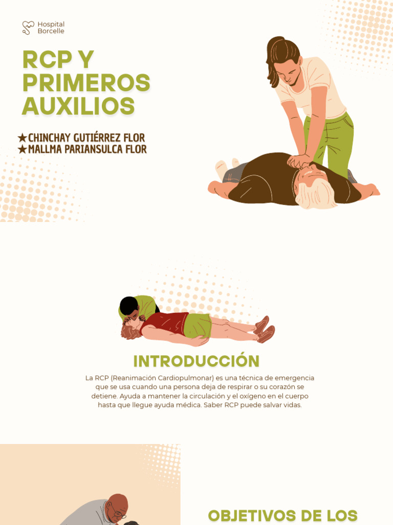 Presentación Del RCP y Primeros Auxilios | PDF | Reanimación cardiopulmonar | Primeros auxilios