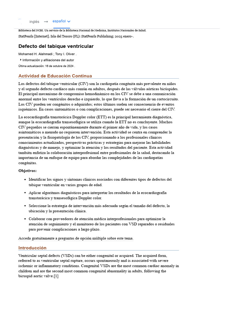 Defecto Del Tabique Ventricular - StatPearls - Biblioteca Del NCBI ...