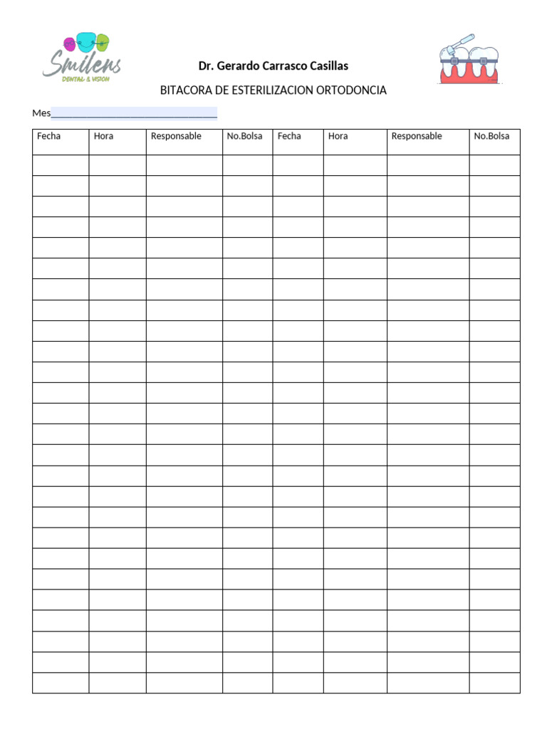 Bitacora De Esterilizacion Pdf