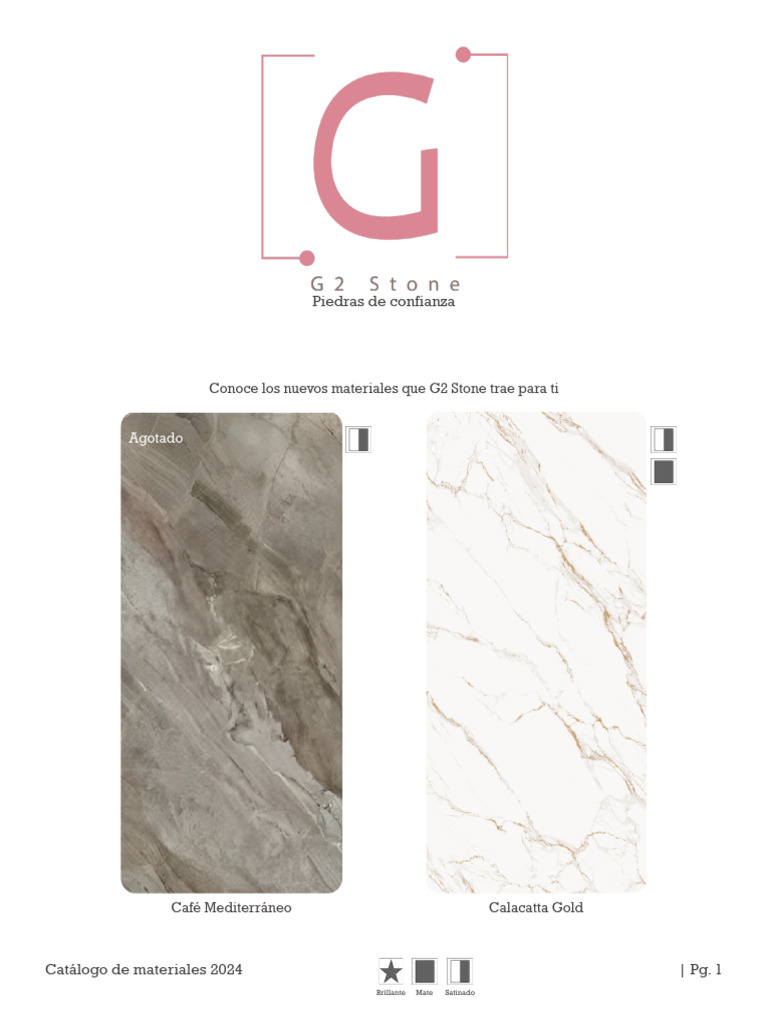 Catálogo de Materiales G2 Stone 2024 | PDF