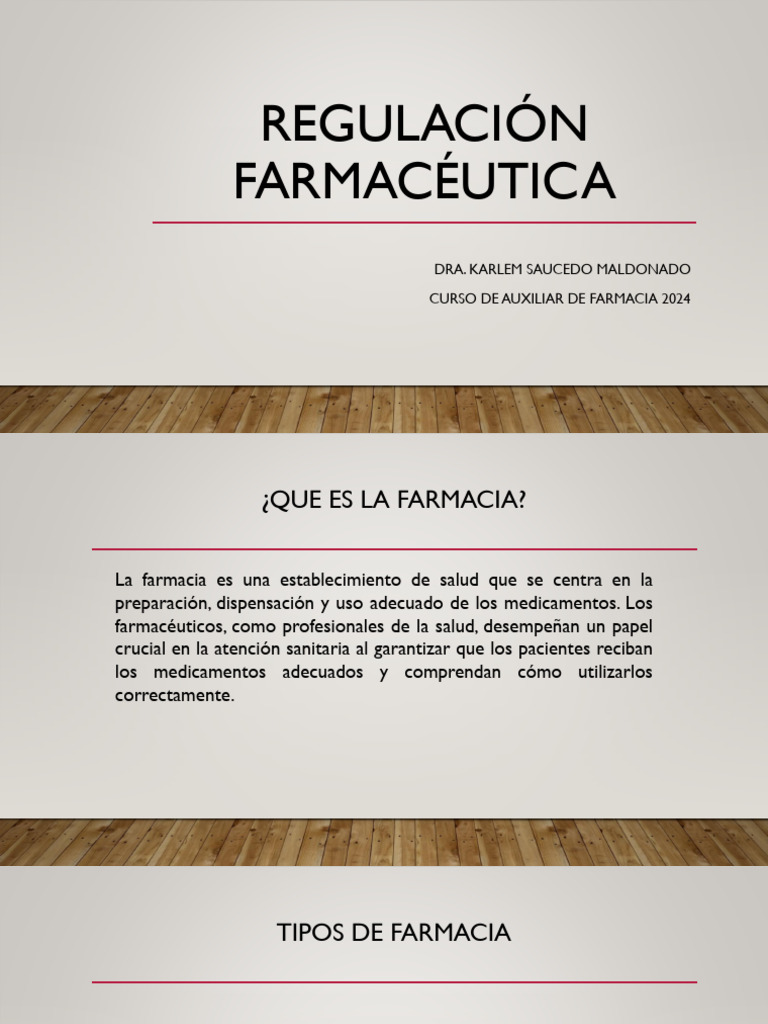 Regulación Farmacéutica Pdf Farmacia Farmacéutico