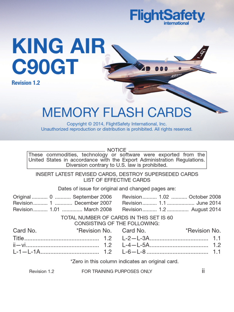 KA90GT Memory Flash Cards | PDF | Aviation | Aircraft