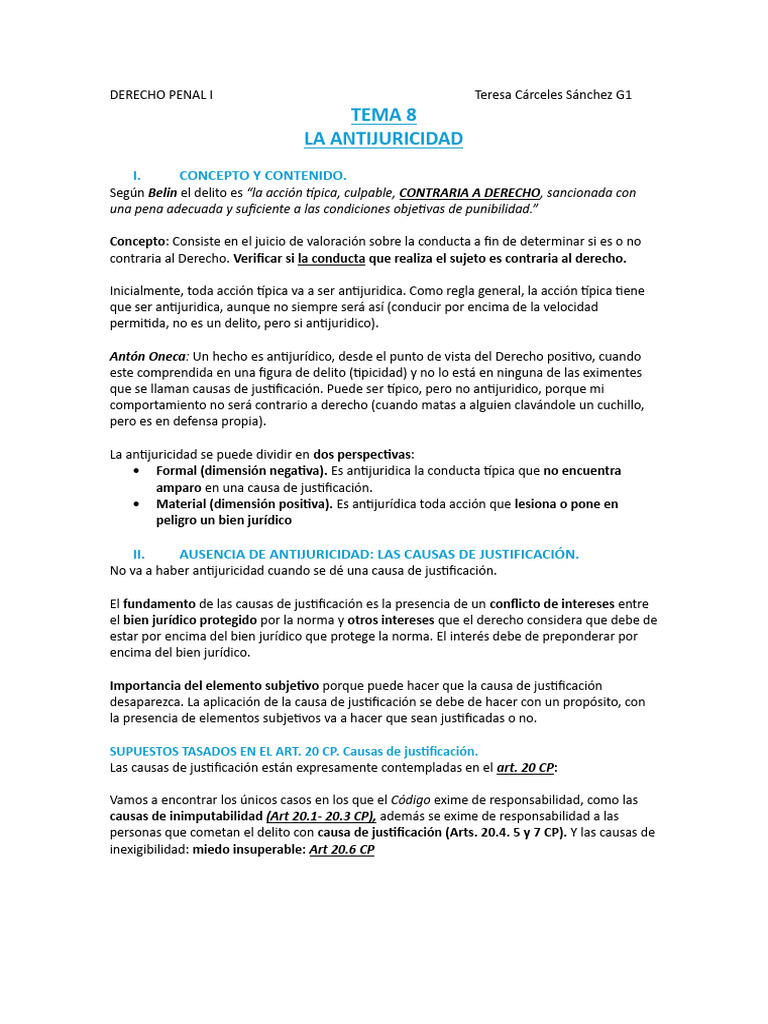 Tema 8 D. Penal | PDF | Justicia | Crimen y violencia