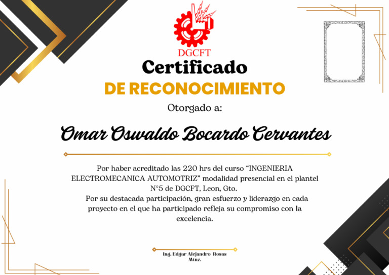 Certificado de Reconocimiento Diploma Profesional Negro y Dorado | PDF
