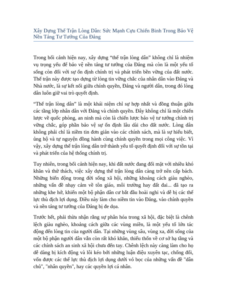 Xay Dung The Tran Long Dan | PDF