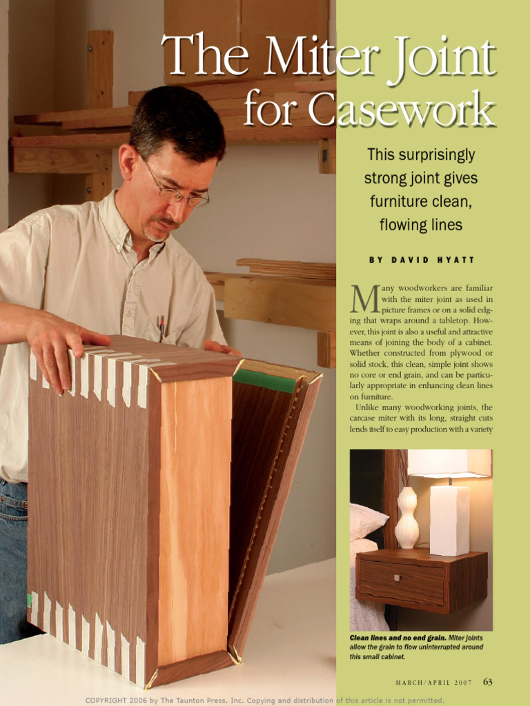 Miter Joints For Casework | PDF | Woodworking | Wood