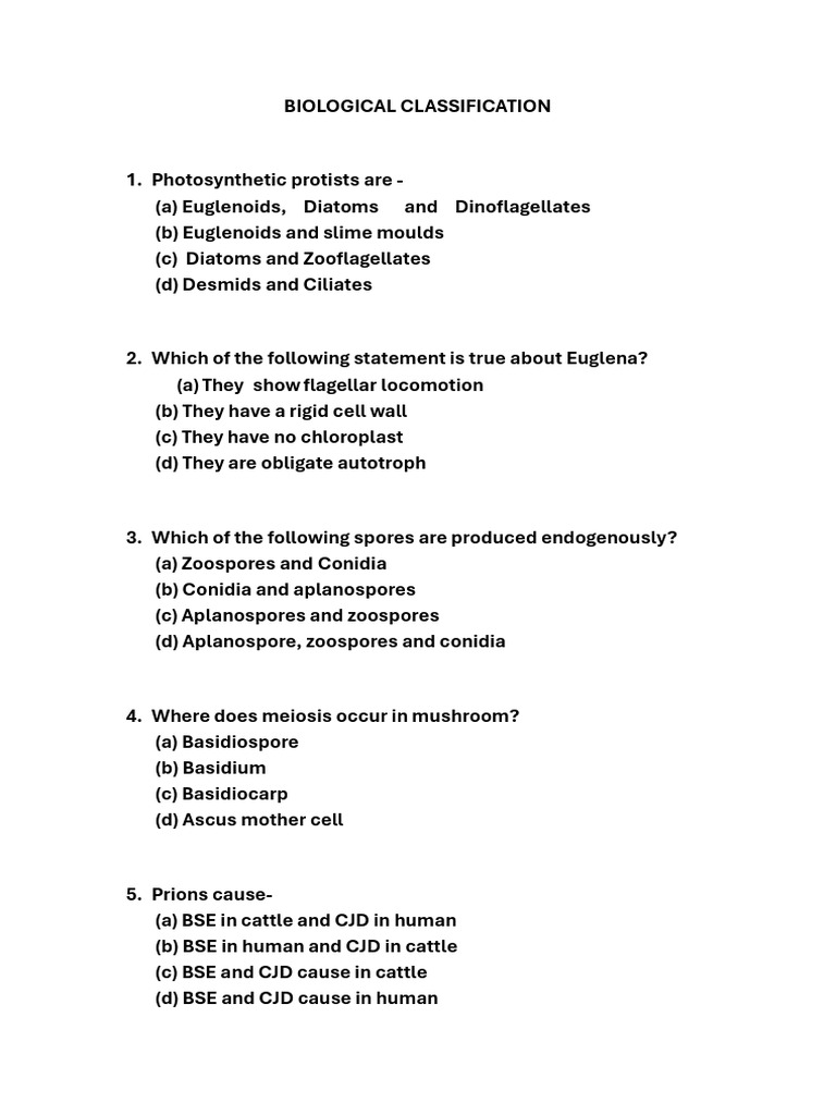 Biological Classification and Plant Kingdom | PDF | Plants | Biology
