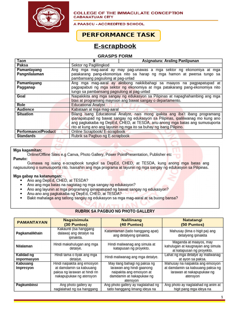 ArPan9 - (Q4) PERFORMANCE TASK1 | PDF