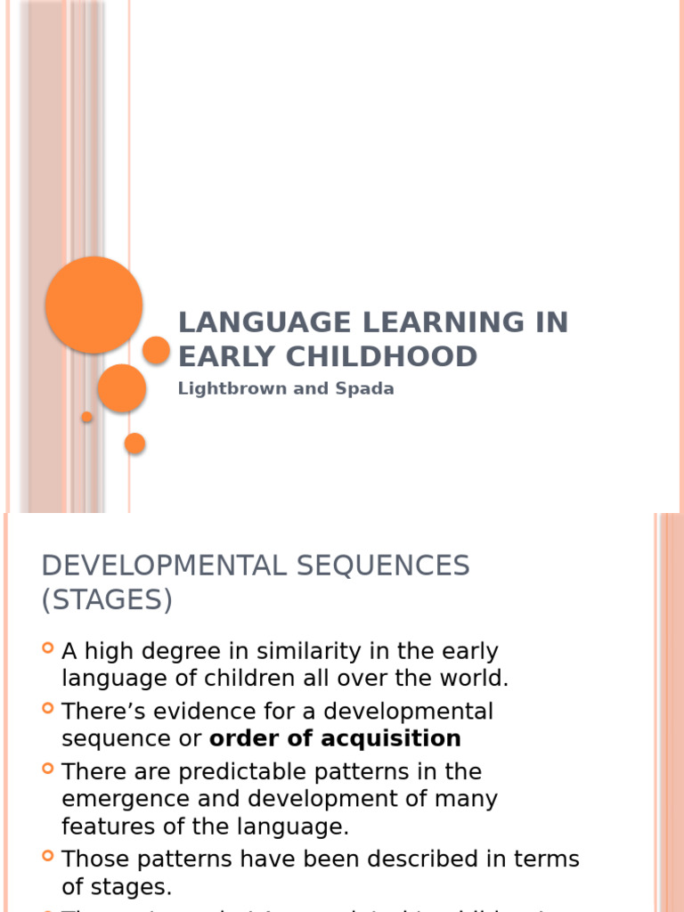Language Learning in Early Childhood | PDF | Language Acquisition ...
