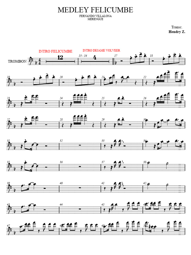Medley Felicumbe - Trombon.enc | PDF