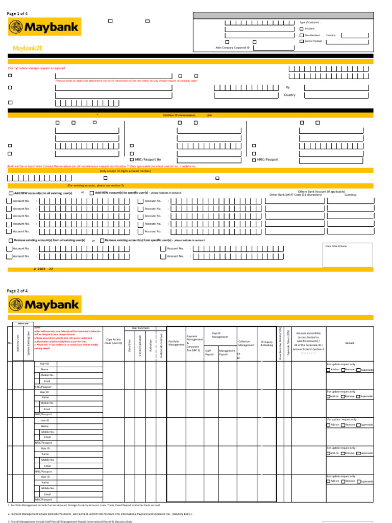 Borang Maybank - M2E - M2e UPAM 2.4 - 29032022 - Borang Kosong | PDF | Payments | Banks