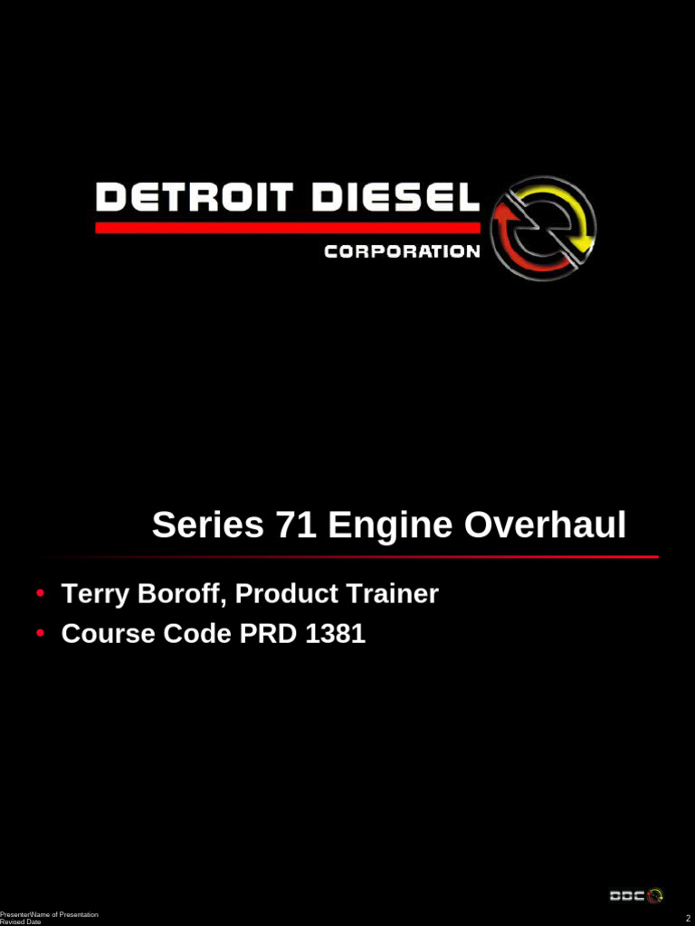 Series 71 Overhaul DDC Standard | PDF
