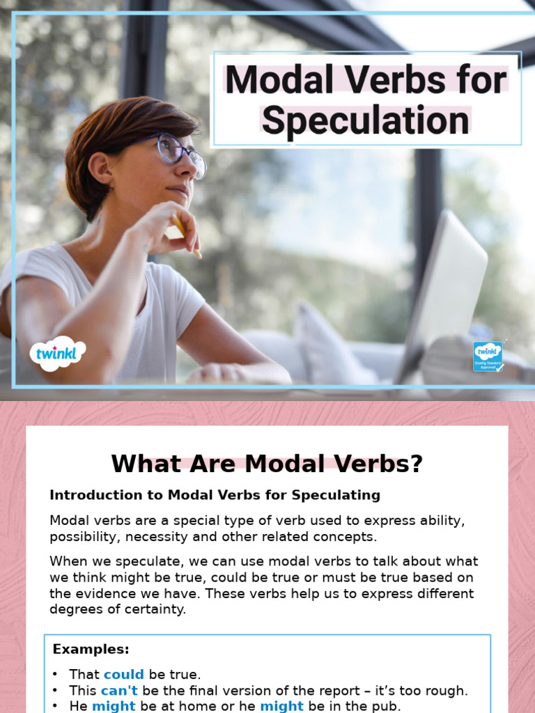 T e 1720191024 Modal Verbs For Speculation Adults b2 Ver 3 | PDF | Verb | Linguistics