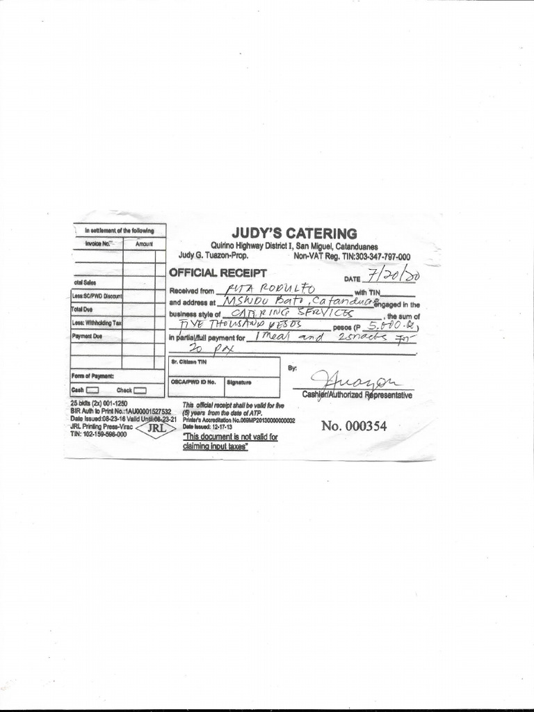 Official Receipt | PDF