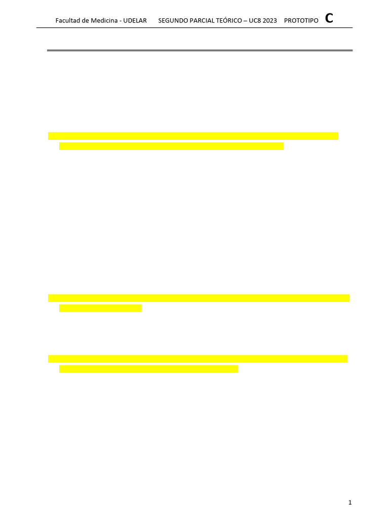 2doparcial 2023 Prototipo C | PDF | Potencial de acción | Contracción muscular