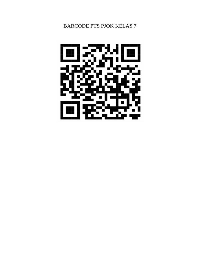Barcode Pts Pjok Kelas 7 Dan 8 | PDF