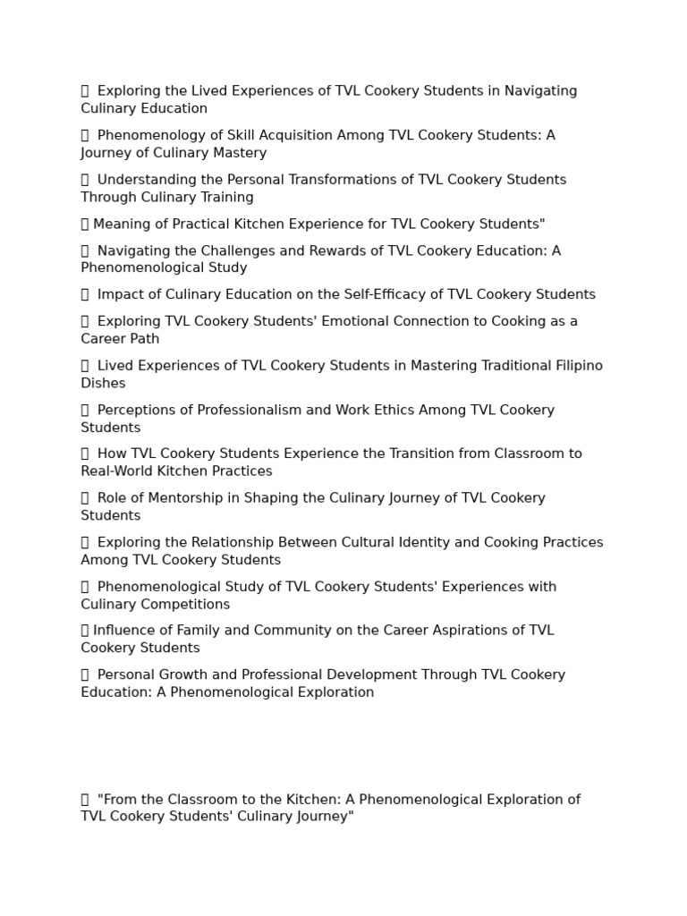 Sample Title Quali Research | PDF | Cooking | Culinary Arts