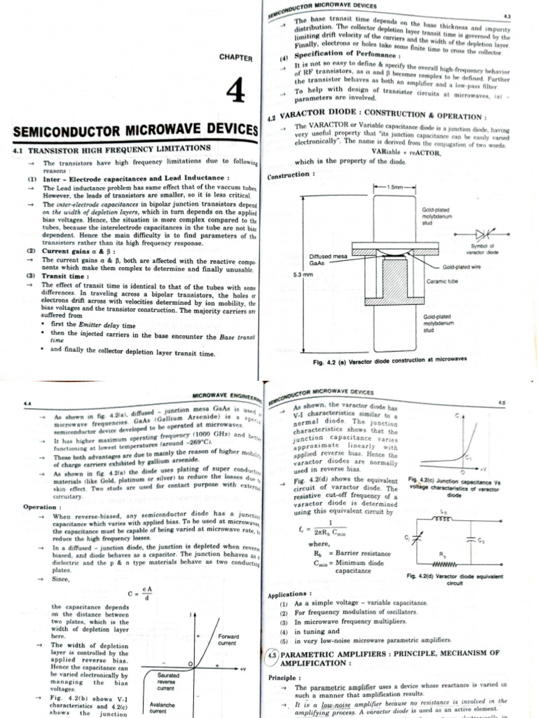 Unit 4 Semiconductor Microwave Devices | PDF