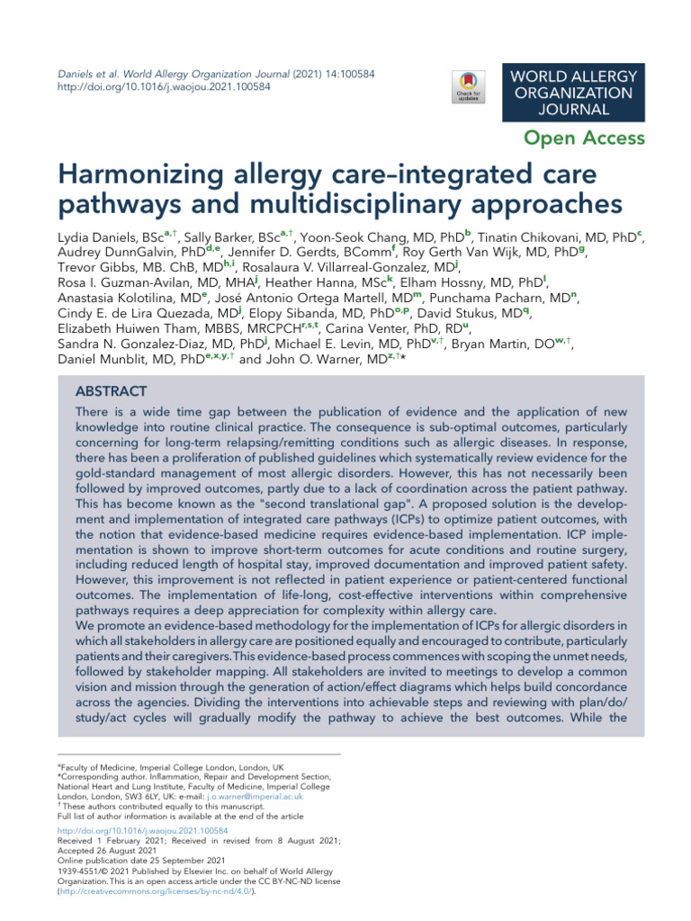 Integrated Care Pathways for Allergy Management | PDF | Allergy | Allergen