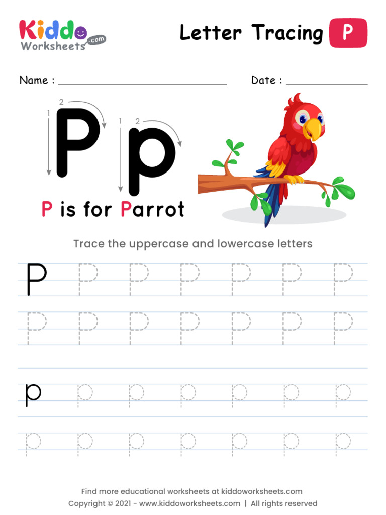 Letter Tracing Alphabet P Worksheet | PDF