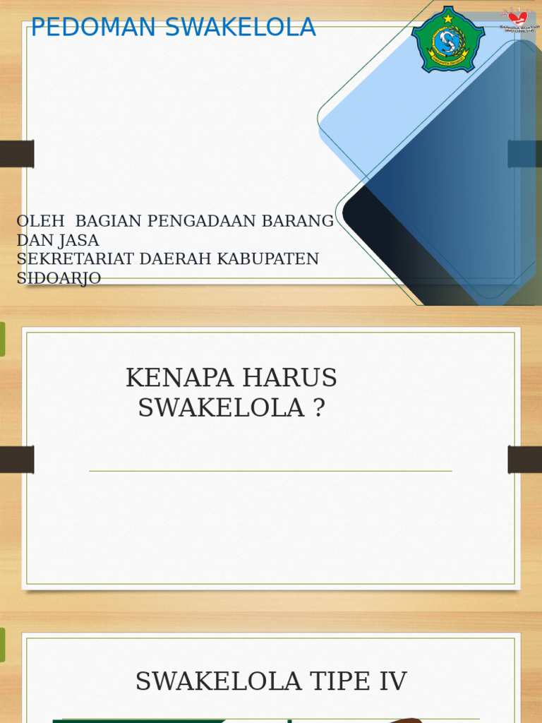 Pendampingan Swakelola Tipe IV | PDF