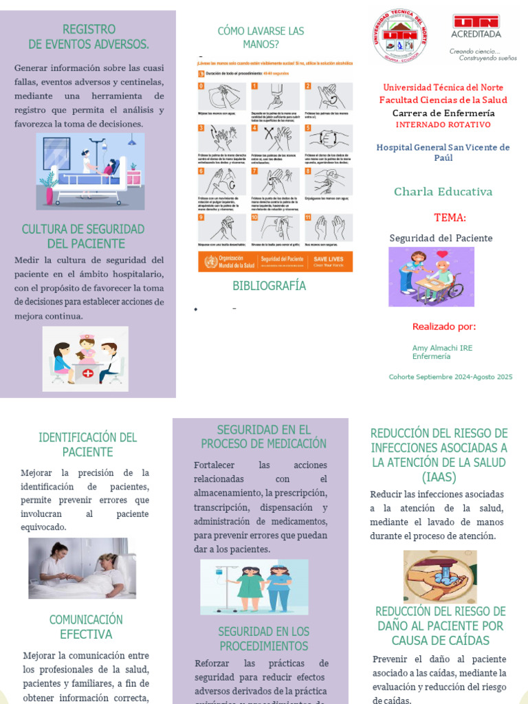 Triptico Seguridad Del Paciente Imprimir | PDF | Seguridad del paciente | Ciencias de la Salud