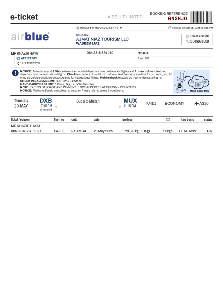 MR Khazir Hayat DXB Mux | PDF | Aviation | Airlines