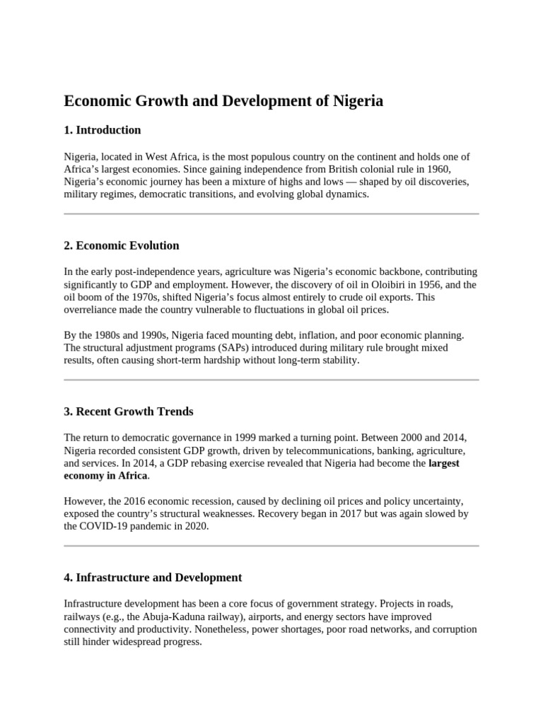 Nigeria's Economic Growth and Challenges | PDF | Nigeria | Price Of Oil