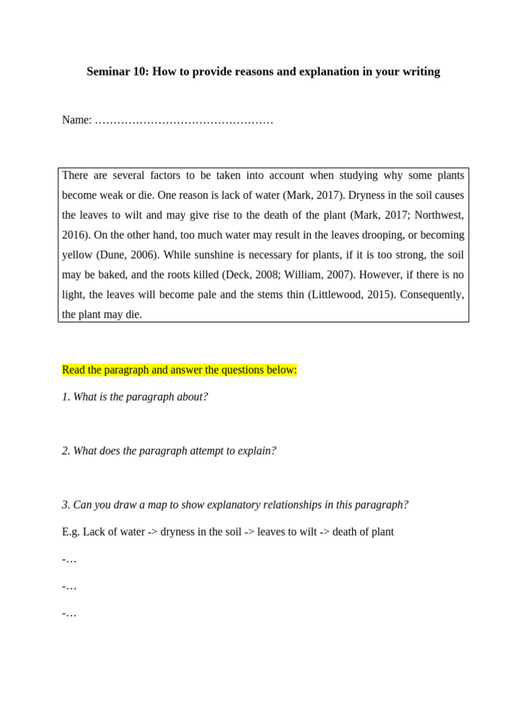 Seminar 10 - How To Provide Reasons-Recognition | PDF