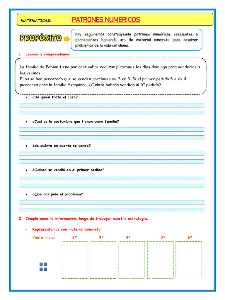 U4 s2 Ficha d4 Mat Patrones Numericos .. | PDF