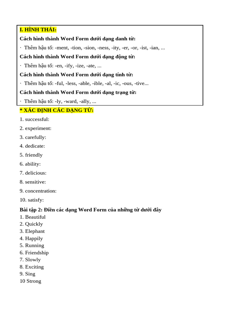 Word Form | PDF