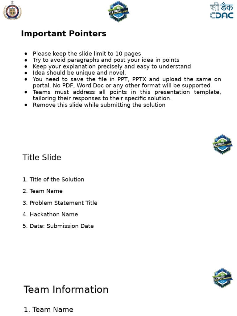 Smart India Hackathon 2025 PPT Guide | PDF