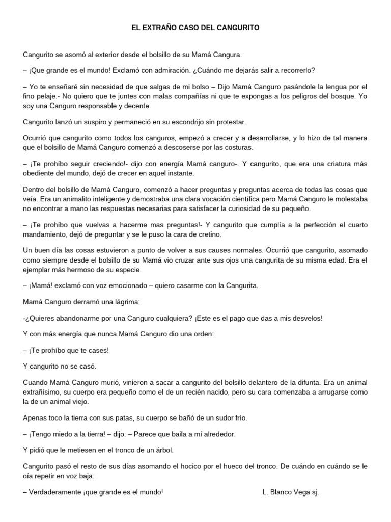 El Extraño Caso Del Cangurito | PDF