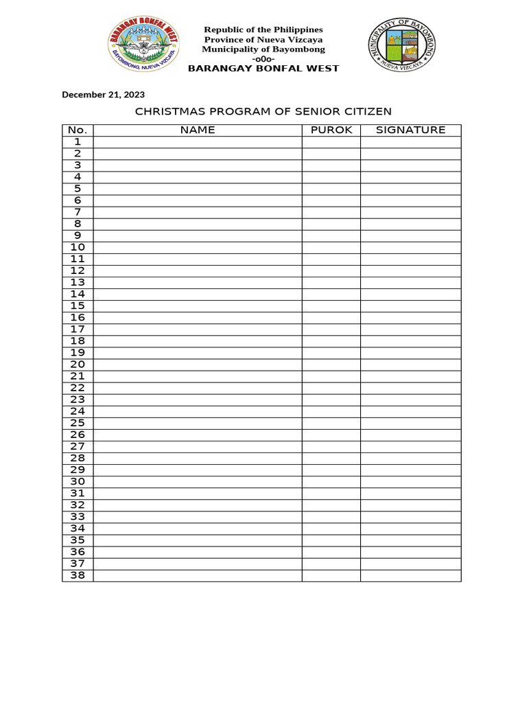 SC Attendance Sheet | PDF