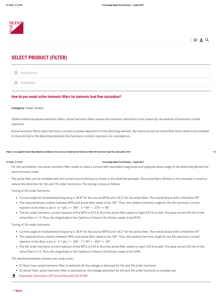 How Do You Model Active Harmonic Filters For Harmonic Load Flow Calculation | PDF | Harmonic ...